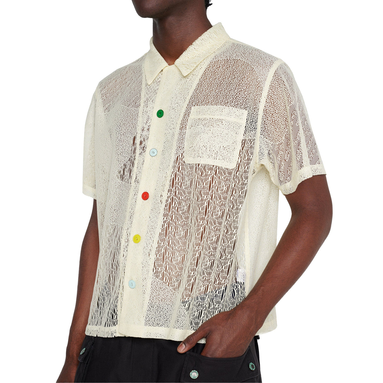ENGINEERED MESH BUTTON UP NATURAL | Bodega