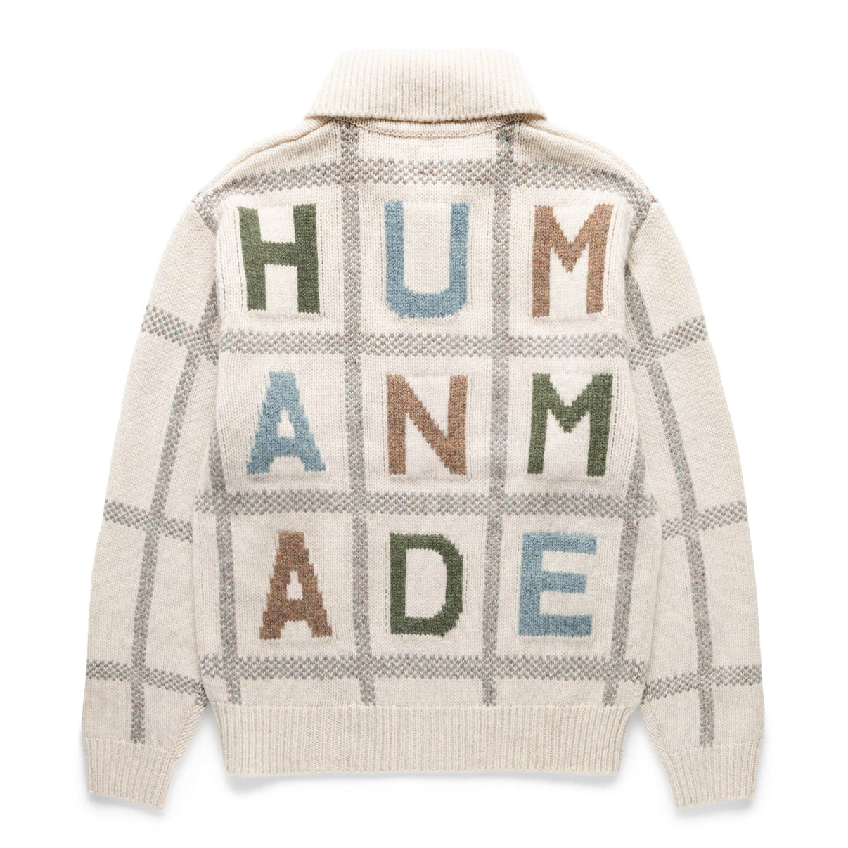 ANIMAL HALF-ZIP KNIT SWEATER WHITE | Bodega