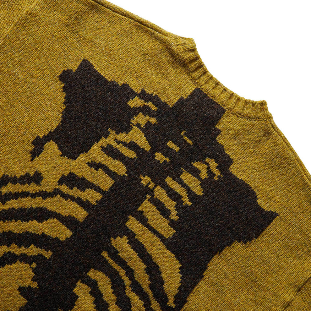 5G WOOL BONE CREW SWEATER MUSTARD | Bodega