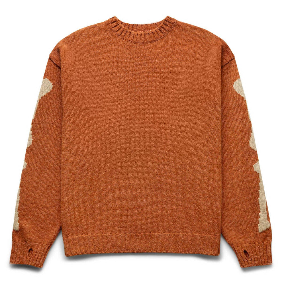 5G WOOL BONE CREW SWEATER ORANGE | Bodega