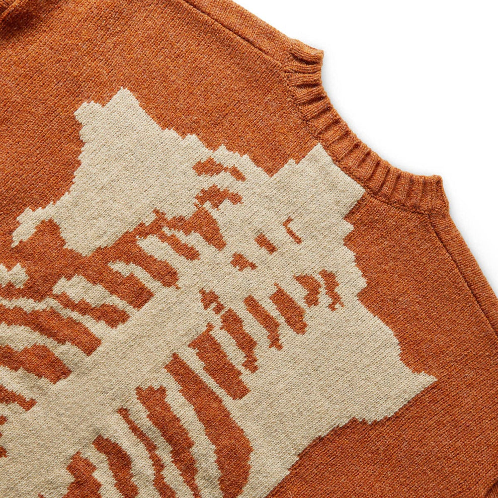 5G WOOL BONE CREW SWEATER ORANGE | Bodega