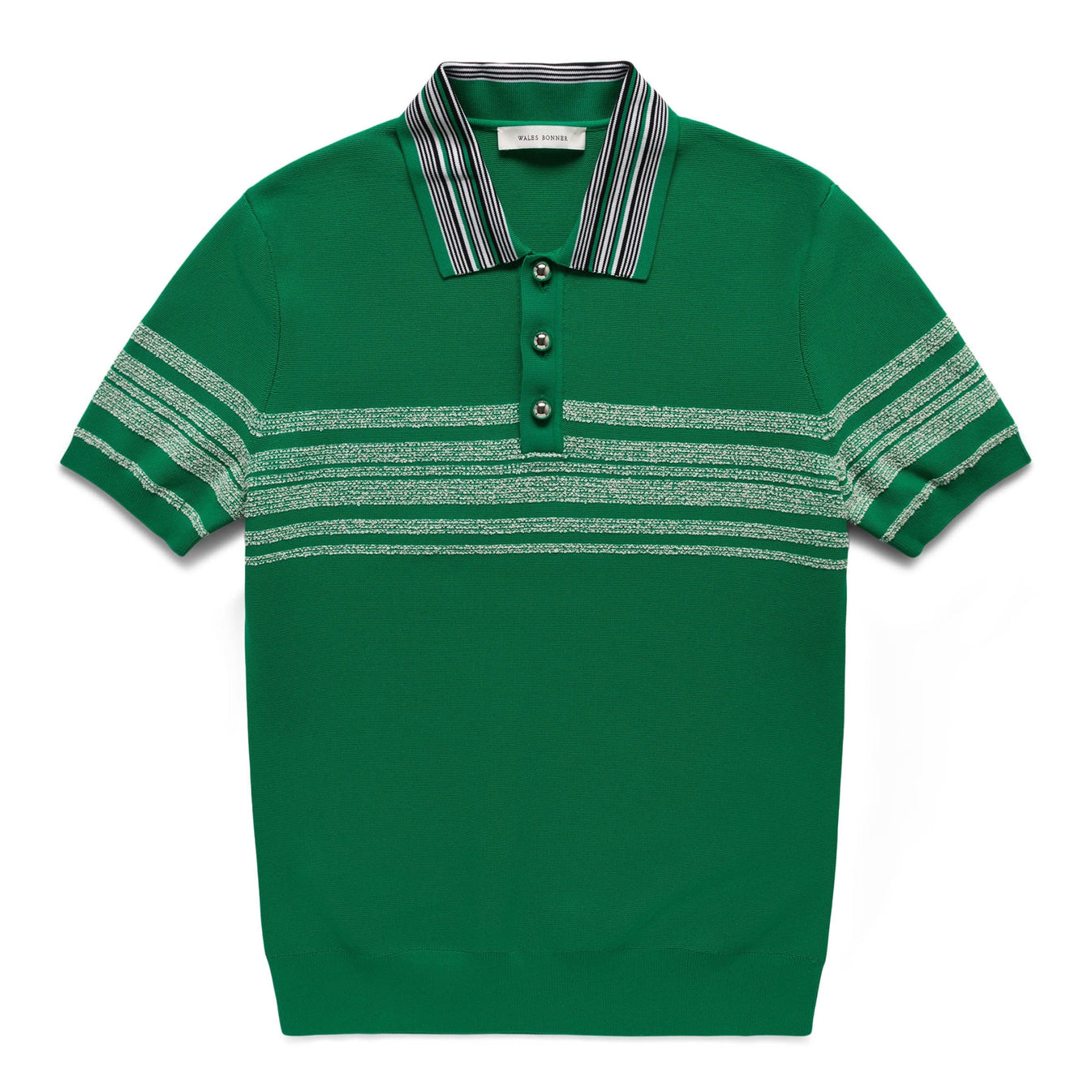DAWN KNIT POLO GREEN/IVORY | Bodega