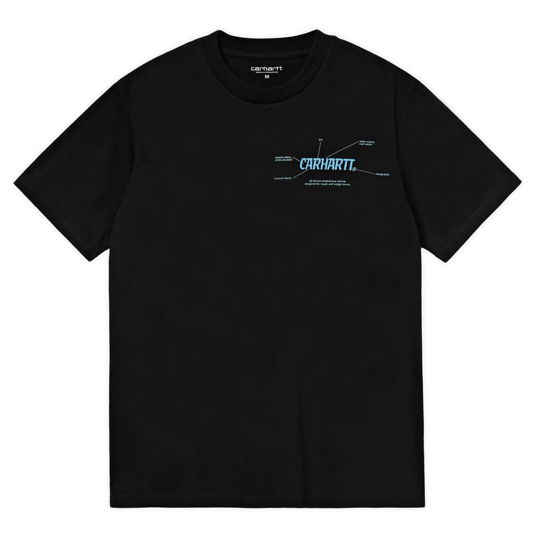 S/S BLUEPRINT T-SHIRT BLACK/LIGHT BLUE | Bodega